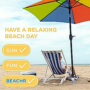 Beachr Parasol Umbrella Sand Anchor - Heavy Duty Outdoor Umbrella Base with Ground Anchor Screw | For Beach Tent, Sun Shelter, Sun Protection, Shade, Strong Winds | One Size Fits All