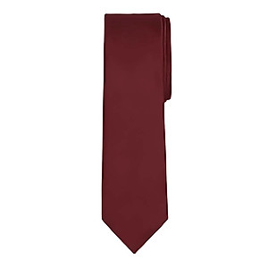 FOMANN Mens Necktie Pocket Square 10 Pcs Set Solid Color Tie and Handkerchief for Wedding (Burgundy)