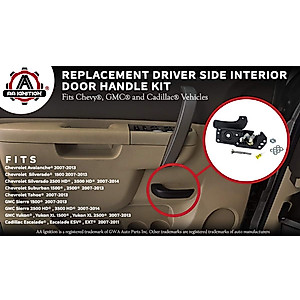 Interior Door Handle Kit, Front Driver Side - Replaces 80374, 20833606 - Compatible with Chevy, GMC, Cadillac Vehicles - Silverado, Tahoe, Suburban, Avalanche, Sierra, Yukon, XL, Escalade 2007-2014
