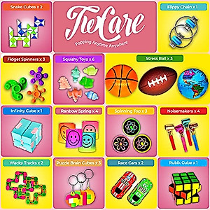 82 Pack Fidget Toys Set, Sensory Party Favors Gifts for Boy Girl Kids Adults Autism Stress Relief Stocking Stuffers Pop It Autistic Bulk Goodie Bag Filler Treasure Box Classroom Prizes School