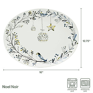 Fitz and Floyd Noel Noir Holiday Platter, 16-Inch, Mulitcolored