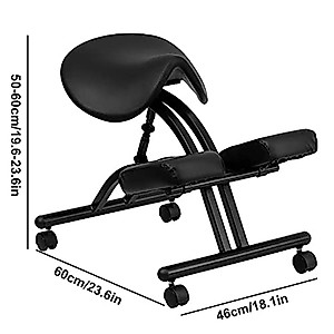 Kneeling Chairs Ergonomic Saddle Posture Correction Kneel Stool Home Office Chair Comfortable Computer Chair Relieving Back and Neck Pain (Size : 60×46×50cm)