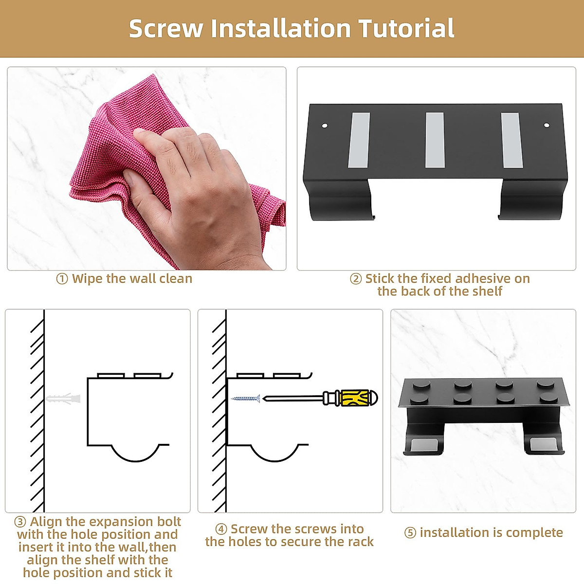 Buwico Storage Holder for Shark Flexstyle, Airwrap Holder Wall Mount for Shark H430 Flexstyle, Aluminum Alloy Wall Storage Organizer Stand Rack for Shark Flexstyle/Dyson Airwrap Styler (Black)