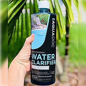 Pool Clarifier Liquid for Fast Acting Cloudy Water Treatment, Swimming Pool Water Clarifier Pool Owners Love, Use Our Clarifier to Keep Your Pool Clear | AquaDoc 32oz