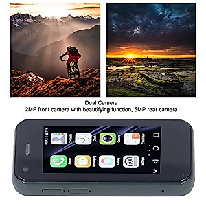Small Mini Smartphone 3G, Dual SIM Unlocked Cell Phone 1GB RAM 8GB ROM, 2.5 Inch Android6 Mobile Phone for Seniors Kids Gifts, 2+5MP HD Camera, 1580mAh Battery (Green)