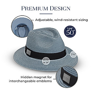 CARKELLA Men’s Fairway Fedora (Ivory, L/XL) – UPF 50+, UV Sun Protection, Wind-Resistant, Wide Brim, Packable, Travel-Friendly, Adjustable, Luxury Hat for Resort, Golf, Travel, Outdoor Events
