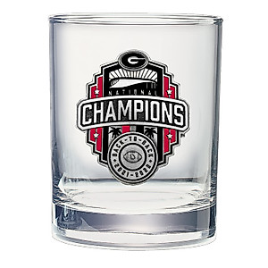 Heritage Pewter Georgia Bulldogs 2022 National Championship Double Old Fashion | Double Rocks Glass 14 OZ for Liquor | Expertly Crafted Pewter Glass