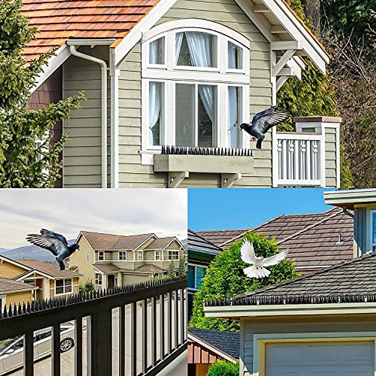 JOROMIT Bird Spikes, 20 Packs 23 Ft Bird Deterrent Spikes Strips Bird Spikes for Small Birds Deterrent Spikes for Fences and Roof to Keep Birds Away