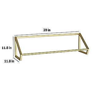 FURVOKIA Modern Simple Men's and Women's Clothing Store Heavy Duty Metal Display Stand,Wall-Mounted Garment Rack,Clothes Rail,Bathroom Hanging Towel Rack (Gold, A-39 L)