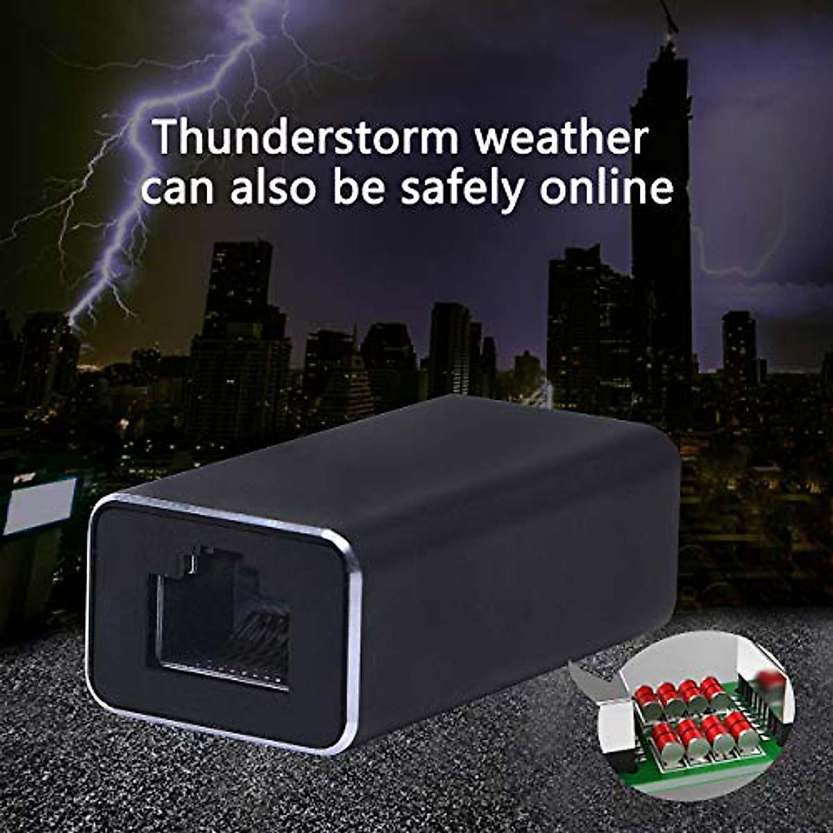 SinLoon RJ45 LAN Coupler Adapter Surge Thundering Protector Gigabit 1000Mbs Ethernet Extender Connector for Cat7 Cat6 Cat5e Female to Female (Black)