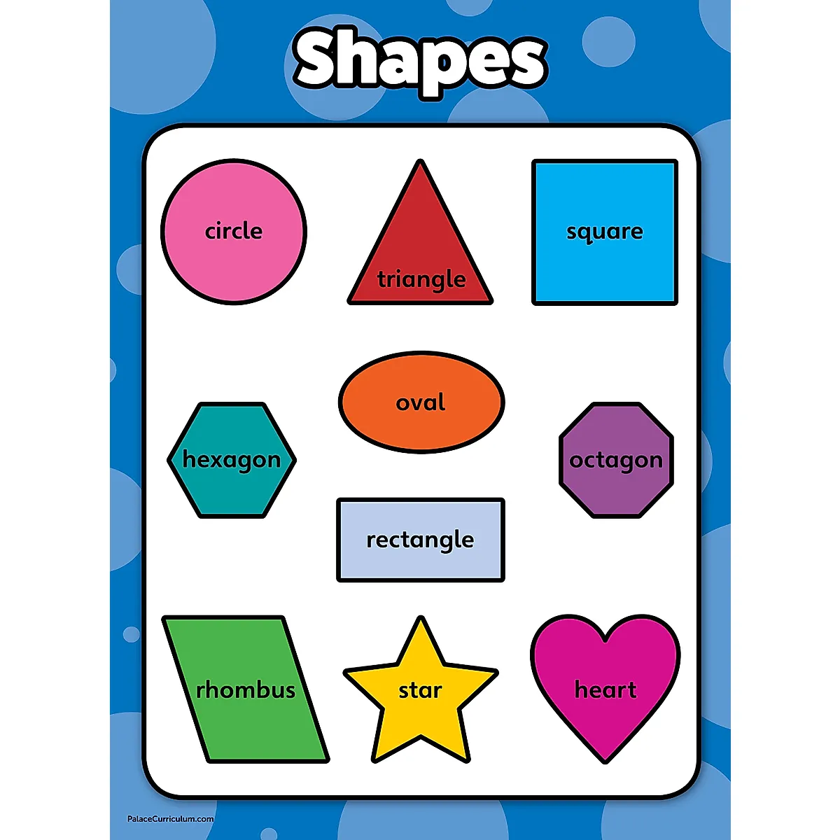Palace Learning 4 pack - ABC Alphabet + Numbers 1-10 + Shapes + Colors Poster Set - Toddler Educational Charts (LAMINATED, 18" x 24")