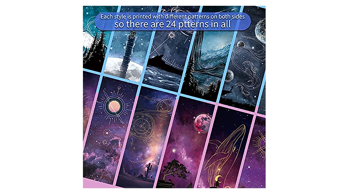 Starry Night Bookmarks for Book Lovers - Cosmic Galaxy Design