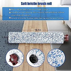 Filter Brush Replacement Compatible with Bissell CrossWave, 4 Brush Roll 1868 + 3 Vacuum Filter 1866, Compare to Part 1608683, 160-8683, 1608684