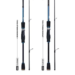 LITTMA Trout Rod7‘3“Panfish Rod Trout Fishing Rod Light &Ultralight Fishing Rod Crappie Rods Ultralight Spinning Rod 2 Piece Graphite Lightweight Trout Rods Spinning Ultra Light Fishing Spinning Rod
