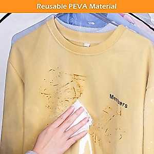 MISSLO 40" Hanging Garment Bags for Closet Storage Clear Garment Rack Cover Bottom Enclosed Cloth Cover Hanging Clothes Storage Bag Waterproof Clothes Protector for Suits, Coats, Sweaters, Shirts