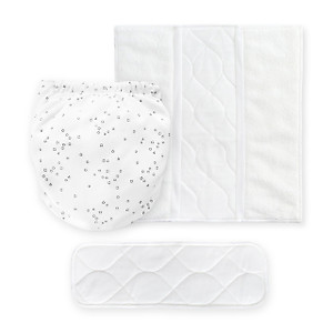 Amazing Baby Hybrid Cloth Diaper Cover with Pocket-Sling, Med, Sz 3 (12-25 lbs), Use with Boosties Inserts, Confetti, SmartNappy Set includes Cotton Knit Cover + Tri-fold Insert + Booster Pad