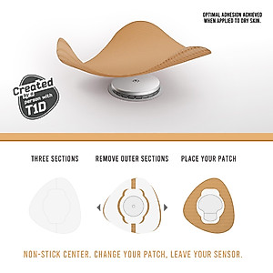 Not Just A Patch Freestyle Libre 2 Sensor Covers (20 Pack) CGM Sensor Patches for Freestyle Libre 2 - Water Resistant & Durable for 10-14 Days - Pre-Cut in Beige