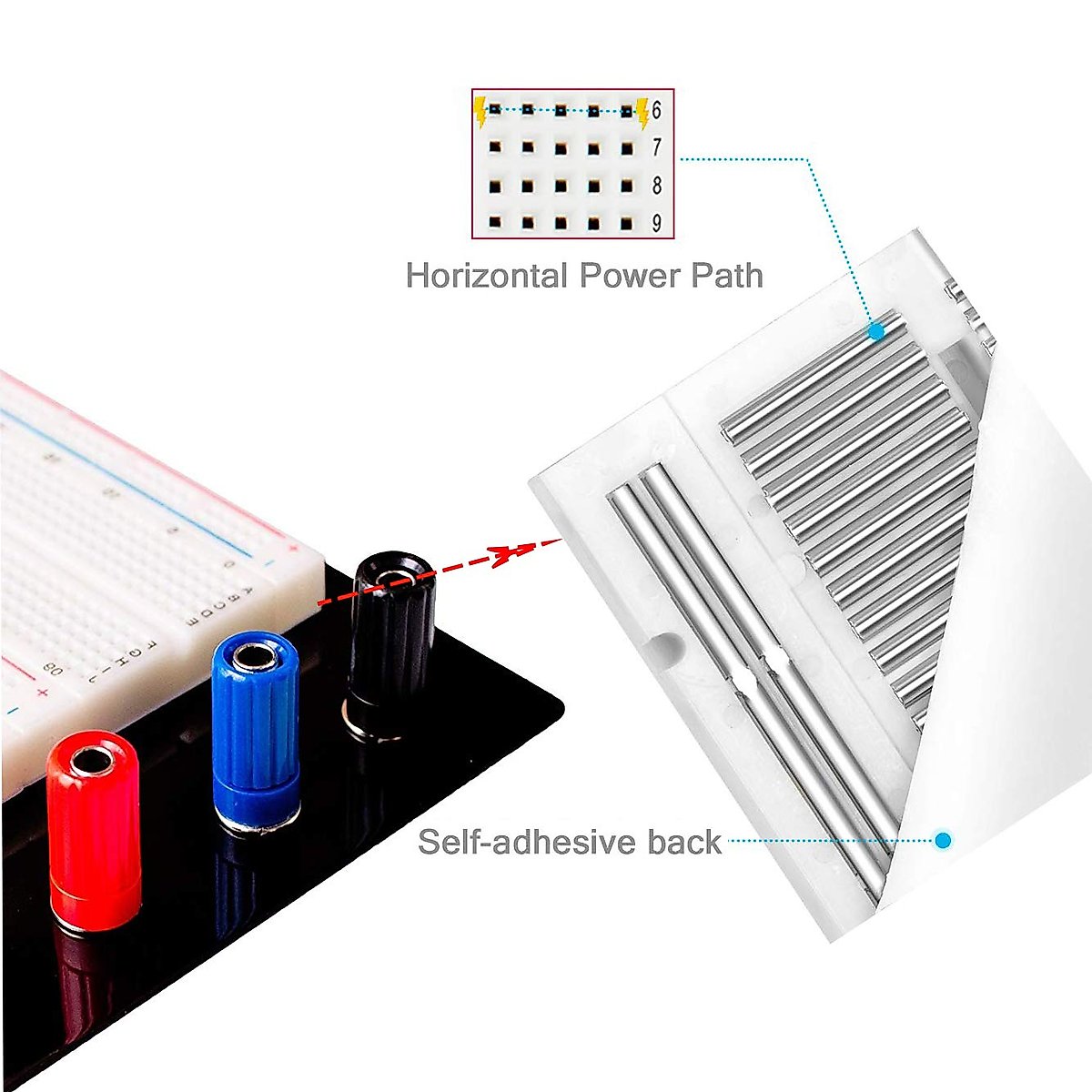 DaFuRui 1660 Tie-Points Solderless Breadboard Large Breadboard with Aluminum Back Plate for Arduino