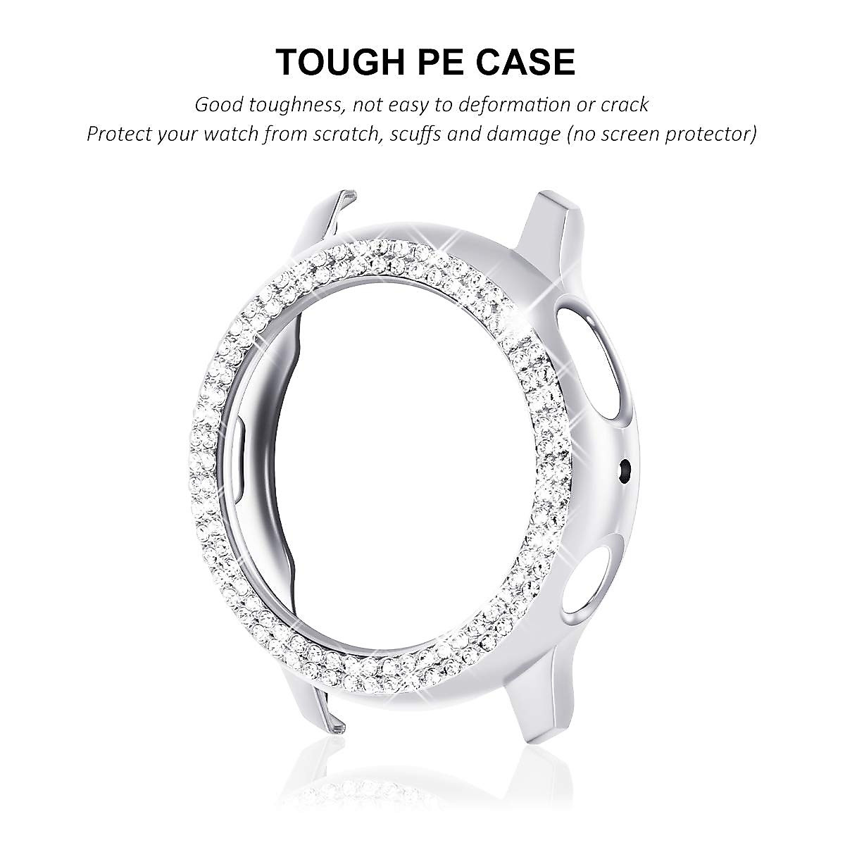 Surace Galaxy Watch Active 2 Case 40mm, Bling Frame Protective Case Compatible for Samsung Galaxy Watch Active 2 (5 Packs, Rose Gold/Pink Gold/Black/Silver/Clear)-40mm