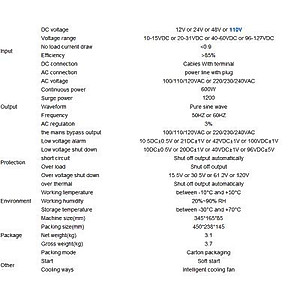GOWE 600W DC110VAC110V/220V, Off Grid Pure Sine Wave Solar or Wind Inverter, City Electricity Complementary Power Inverter