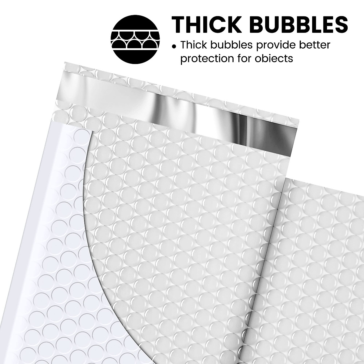 Fuxury Bubble Mailers 4x8 Inch White 200 Pack Padded Envelopes Usable Size 4x7" Thick Mailing Envelopes Bubble Opaque Padded Mailers Shipping Bags for Mailing Jewelry Makeup Small Business#000