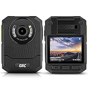 GRC 1440P Police Body Camera with Audio, 64GB Memory, Night Vision,2 Inch Display,Portable Waterproof Body Worn Camera,Premium Body Cam for Law Enforcement Recorder,Personal Use