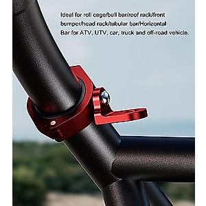 BRCOVAN Whip Light Flag Mount Solid Aluminium Alloy Light Bar Mounts Mounting Bracket Tube Clamp Fit on 1.5''/1.65''/1.75''/1.85''/2'' Roll Cage Bull Bar Roof Rack for ATV UTV Truck (Red)