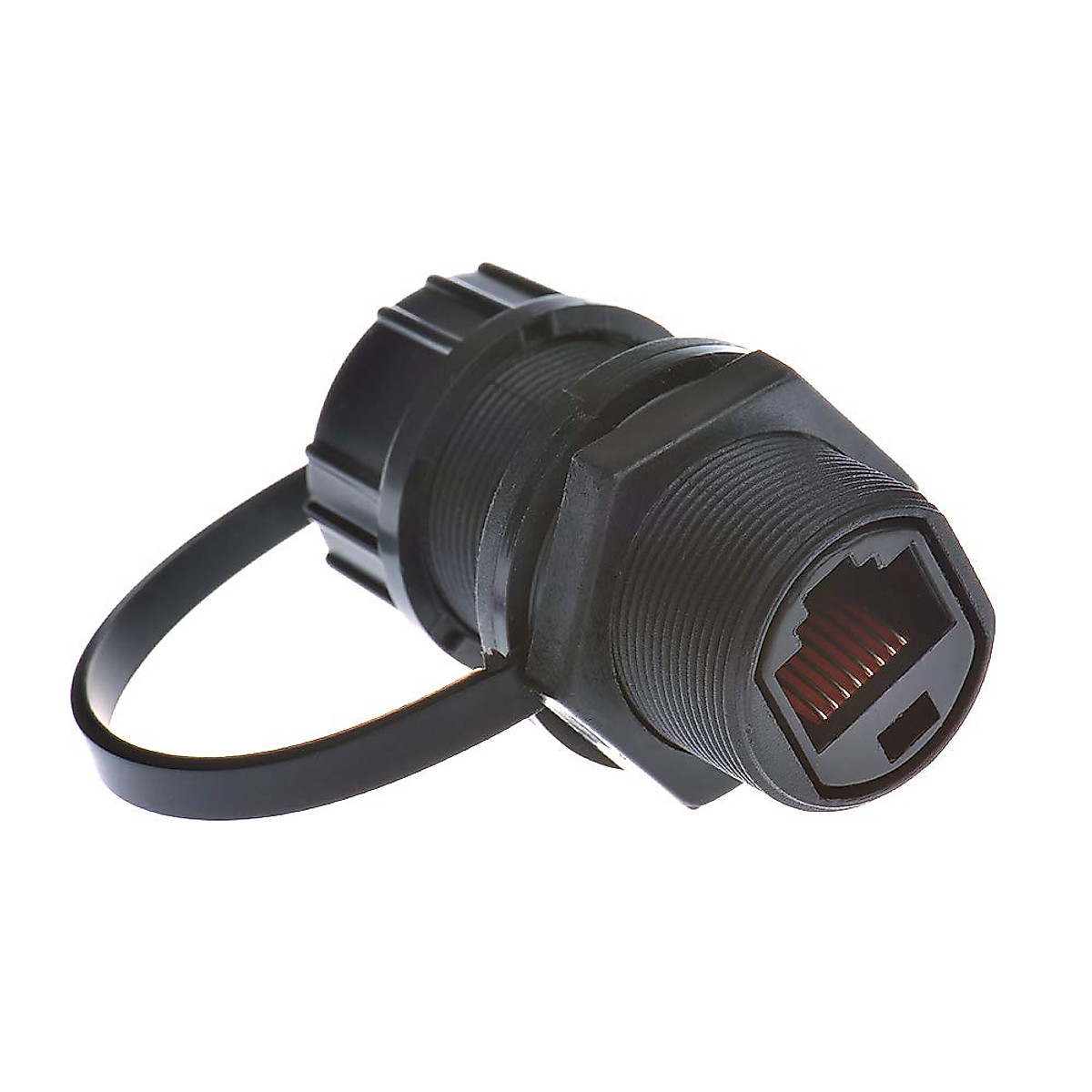 Anmbest 5PCS Panel Mounting RJ45 Waterproof Cat5/5e/6 8P8C Connector Ethernet LAN Cable Connector Double Head Coupler Adapter Female to Female with Waterproof/Dust Cap