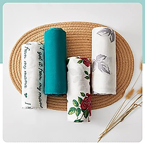 Baby Swaddle Blanket Unisex Swaddle Wrap Soft Silky Bamboo Muslin Swaddle Blankets Neutral Receiving Blanket for Boys and Girls, Set of 4 Large 47 x 47 inches