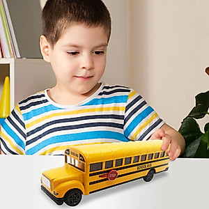 ArtCreativity Yellow School Bus Toy for Kids - 8.5 Inch Pull Back Car with Cool Opening Doors and Rubber Tires - Durable Diecast School Bus - Best Birthday Gift for Boys and Girls