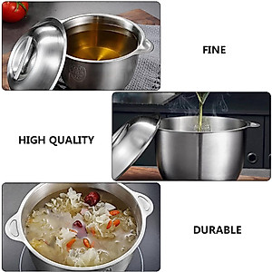 HEMOTON Nonstick Soup Pot 1pc Lard Can 304 Stainless Steel Oil Bottle Vegetable Baby Nonstick Sauce Pot