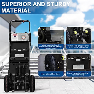 CAMINI 880lbs Capacity Heavy Duty Stair Climber, 1200W Powered Motor Electric Stair Climbing Hand Trucks Dolly Cart for Moving, Electric Stair Climbing Dolly for House Logistics Warehouse(Black)