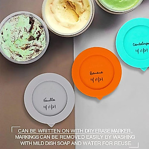 4 Pack Replacement Pints and Lids for Ninja Creami Deluxe - Compatible with NC301 NC300 NC299AMZ Series Ice Cream Maker, Airtight and Dishwasher Safe(Pink/Green/Grey/Blue)