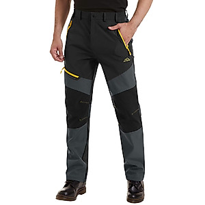 BIYLACLESEN Hiking Pants Mens Spring Fall Outdoor Pants Waterproof Pants Work Pants for Men Fishing Pants Travel Pants Tactical Pants Men