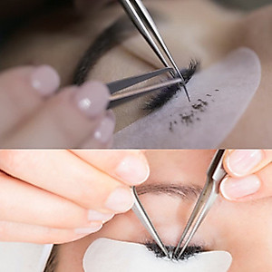 Professional Tweezers Set - FEITA Precision Tweezers with Travel Case - Stainless Steel Tweezers for Plucking, Watchmakers, Jewelry, Electronic, Craft (Silver 7Pcs)