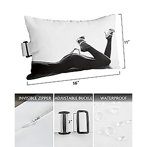 Chaise Lounge Head Resting Pillows The Shadow of Sexy Lady with High Heels Outdoor Lumbar Pillows Waterproof Patio Furniture Pillow with Insert Adjustable Elastic Stripe for Recliner Beach Chairs