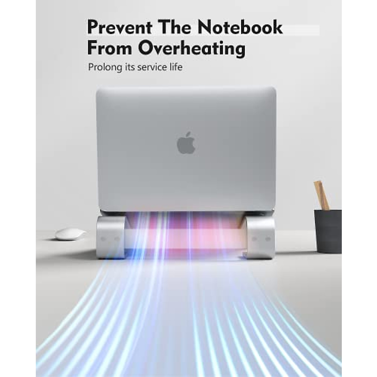 Soqool Laptop Stand for Desk, Computer Stand Riser for Desk,Ventilated Ergonomic Aluminum Notebook Stand Compatible with MacBook Air Pro Dell XPS HP 11 14 15.6 17.3 Inch Silver Work from Home