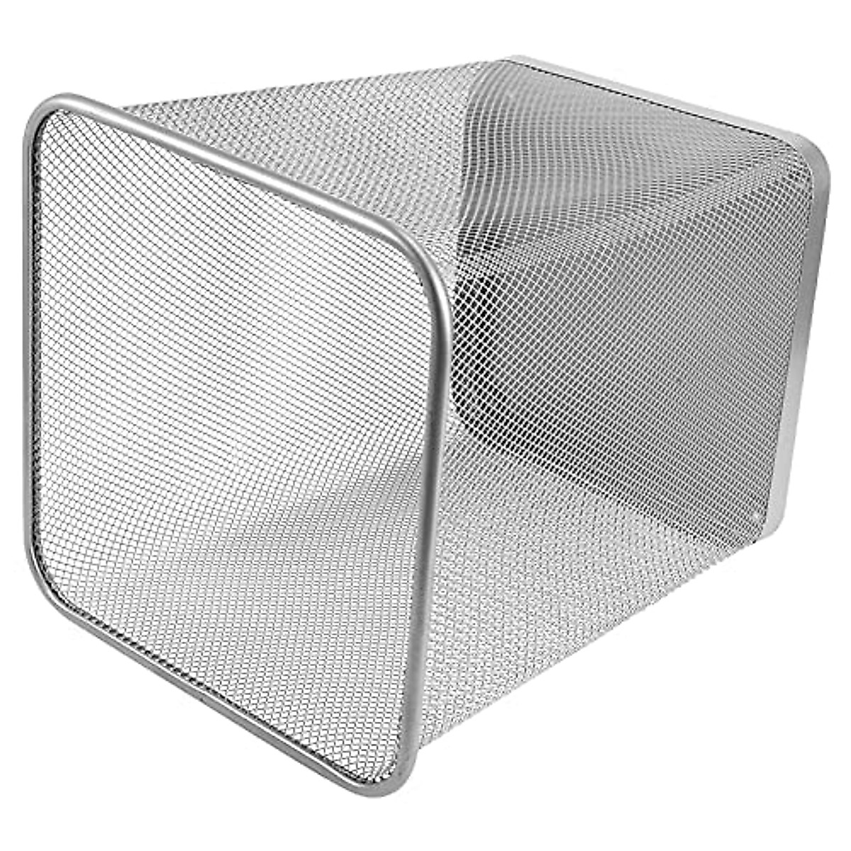 Zerodeko Metal Garbage Waste Basket Wire Mesh Waste Basket Recycling Bin Small Waste Basket Trash Can for Near Desk Recycling Garbage Container Bin for Office Home Bedroom Waste Paper Basket Silver