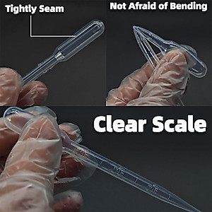 Zkupanx 20 PCS 3ml Dropper Pipettes - Disposable Pipettes Dropper for Accurate Liquid Transfer, Perfect for Essential Oils, Resin, Crafts, Labs, Kids Activities - Plastic Pipette, Droppers