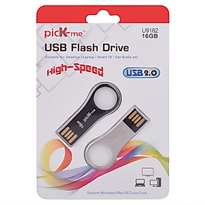 picK-me USB 2.0 Flash Drives, High Speed Thumb Drive Disk Memory Stick, for Data Storage and Share, for Desktop/Laptop/Smart TV/Car Audio etc (16GB, 2 PCS)