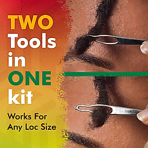 Interlocking Tools for Locs | Sisterlock and Dreadlocks Starter Kit: Tightening Accessories with Locking Needle for Small, Medium, and Large Dreads (1 Large + 1 Small Pin)