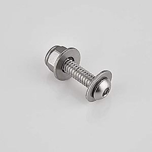 JQK 1/4-20 x 1 Button Head Socket Cap Screws, Allen Socket Drive,1/4 x 5/8 OD Fender Flat Washer, 1/4-20 Lock Nut with Nylon Insert Sets, 304 18-8 Stainless Steel, 25 Pack, SNS100-P25