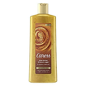 Caress Exfoliating Body Wash for Everyday Use Shea Butter & Brown Sugar 18 oz (Pack of 3)