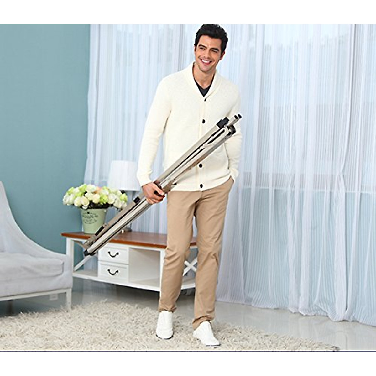 SHAREWIN Clothes Drying Rack for Laundry, 59 Inches Stainless Steel Garment Rack Adjustable and Foldable Space Saving, Laundry Drying Rack for Indoor Outdoor Free Installed Hanger Rack Heavy Duty