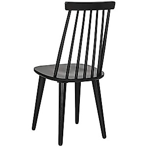 Safavieh American Homes Collection Burris Country Farmhouse Wood Black Spindle Side Chair (Set of 2)