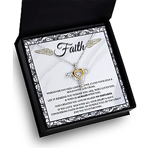 Confirmation Gifts For Teenage Girl, Friend, Family, Sterling Silver, 14K Gold Cross Necklace, First Communion Gifts for Girls, Faith, Love, Religious Gifts for Women, Gold Plated, Cubic Zirconia