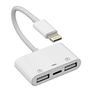 Apple Certified Lightning Male to USB Female Adapter OTG and Charger Cable for iPhone 11 12 Mini max pro xs xr x se 7 8plus Ipad air A Camera Memory Stick Flash Drive Cord Converter Charging Splitter