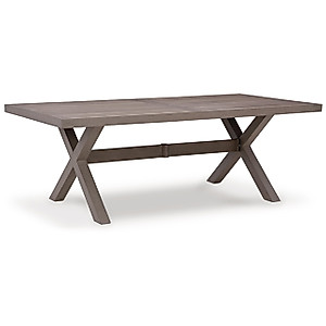 Signiture Design by Ashley Hillside Barn Outdoor Dining Table, 84" W x 42" D x 29" H, Dark Brown