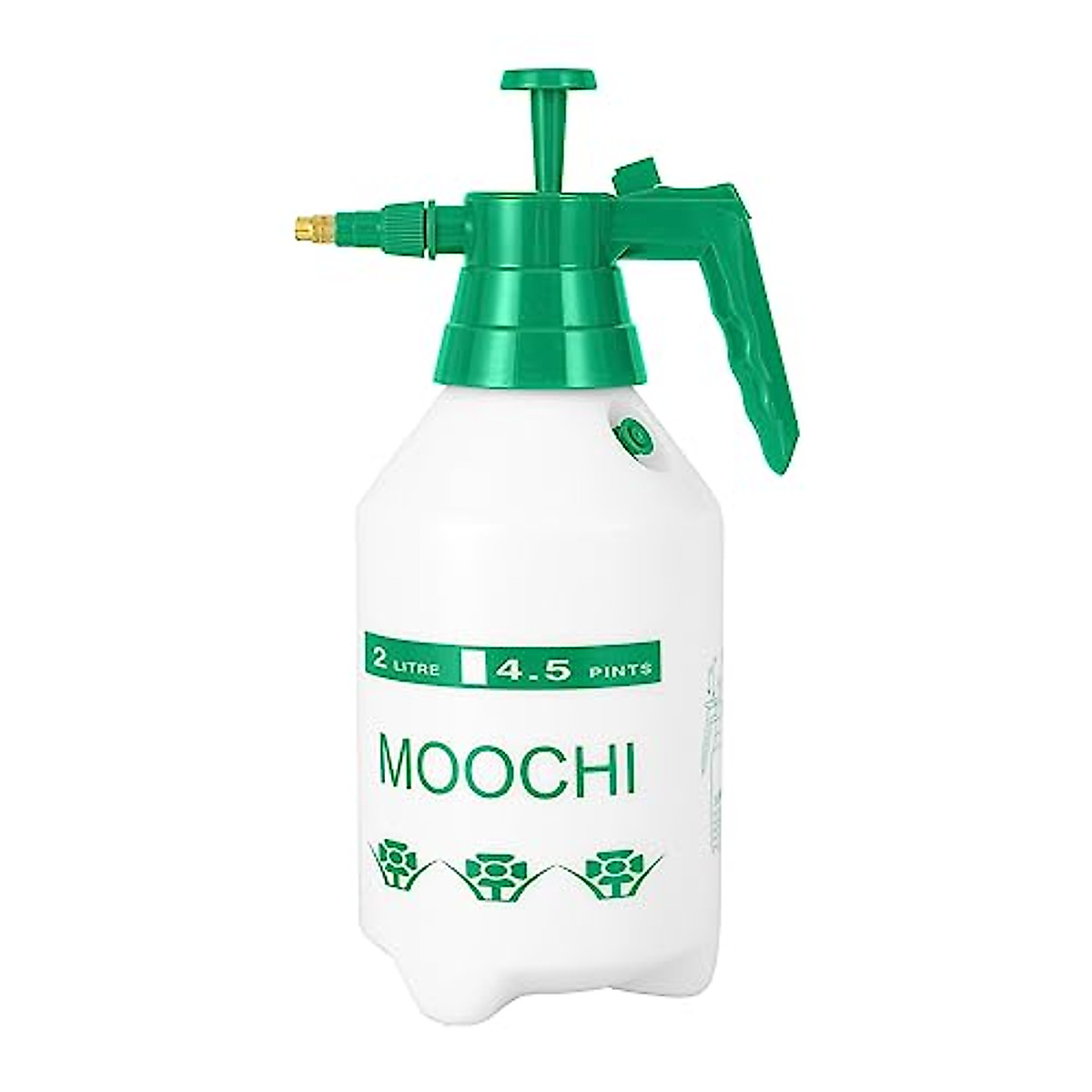 MOOCHI 2.0L/0.53Gallon Green Garden Sprayer Pump Pressure Hand Held with Safety Value for Watering, Home Cleaning, Car Washing