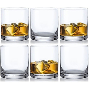 Crystalex 13.5oz (400ml) Whiskey Tumblers DOF Glasses "BLUES". Lead-Free Crystal. Set of 6.